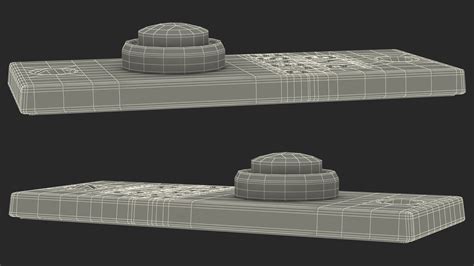 Rectangular Bell Button Silver 3d Model 19 3ds Blend C4d Fbx Max Ma Lxo Obj Free3d