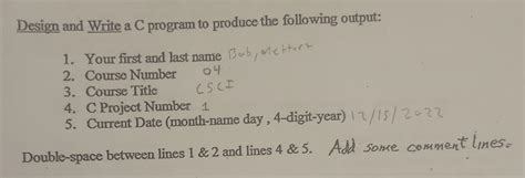 Solved Design And Write A C Program To Produce The Following Chegg