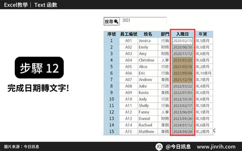 Excel 日期轉文字，用 Text 函數，將西元日期格式轉成純文字 今日訊息