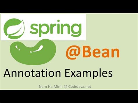 Spring @Bean Annotation Examples - YouTube