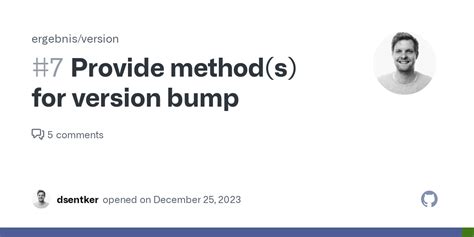 Provide Methods For Version Bump · Issue 7 · Ergebnisversion · Github