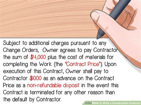 How To Write A Construction Contract Steps With Pictures
