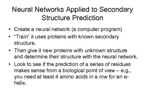 secondary structure prediction lecture 7 structural bioinformatics dr