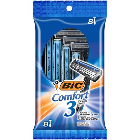 Bic Comfort 3 Disposable Mens Razor 3 Blade Razor For A Comfortable