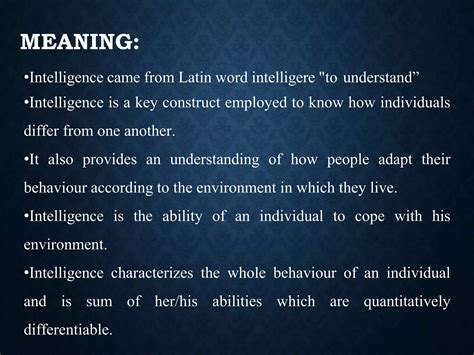 intelligence meaning types factors theories pptx