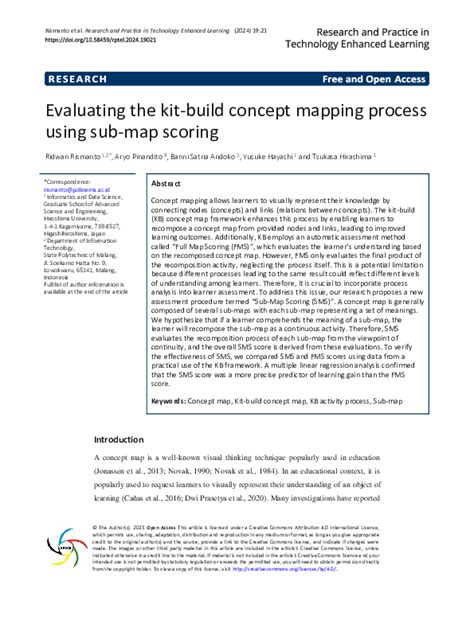 Pdf Evaluating The Kit Build Concept Mapping Process Using Sub Map