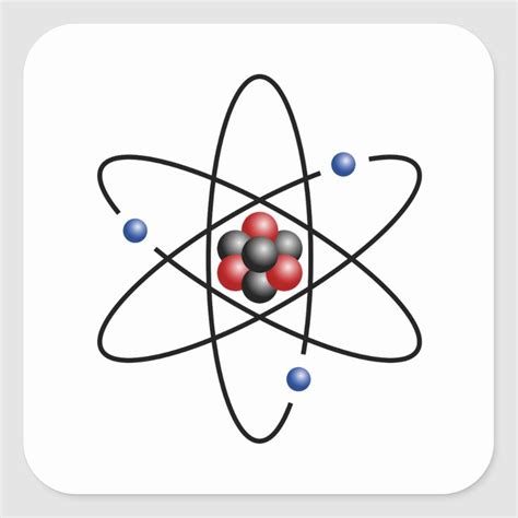 Lithium Atom Chemical Element Li Atomic Number 3 Square Sticker Zazzle Atomo Disegni