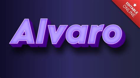 Alvaro Purple Neon 3d Text Effect Generator