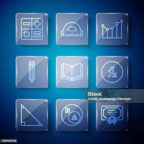 세트 삼각형 수학 하위 집합 수학 B의 하위 집합입니다 인증서 템플릿 그래프 일정 차트 다이어그램 오픈 북 연필 계산기 및 기능 수학 기호 아이콘 벡터 0명에 대한 스톡