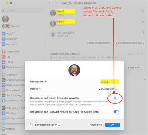 I Can T Remove Admin Rights From An Accou Apple Community