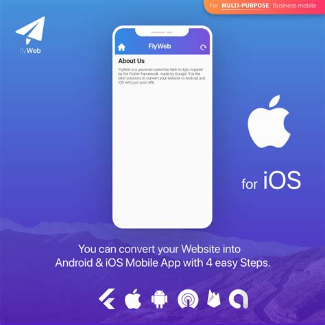 دانلود اپلیکیشن تبدیل سایت به اپلیکیشن فلاتر Flyweb For Web To App Convertor Flutter Admin Panel