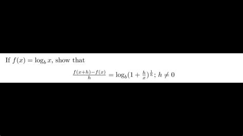 Introduction To Limits Of Logarithms Youtube
