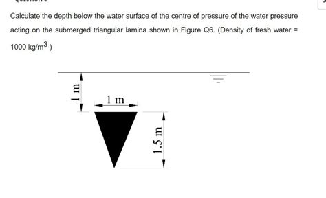 solved calculate the depth below the water surface of the