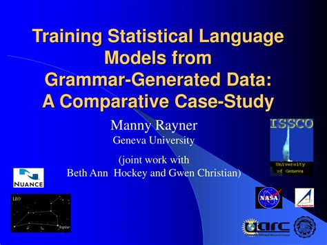 Ppt Training Statistical Language Models From Grammar Generated Data