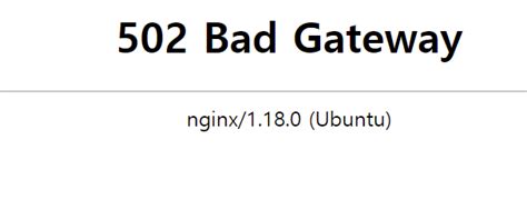 docker nginx 배포중 502 에러잡기