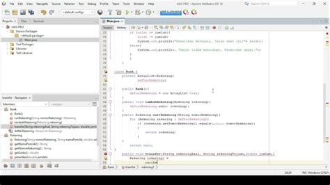 tutorial membuat program java bank uas pbo youtube