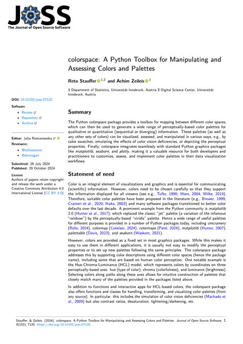 Pdf Colorspace A Python Toolbox For Manipulating And Assessing
