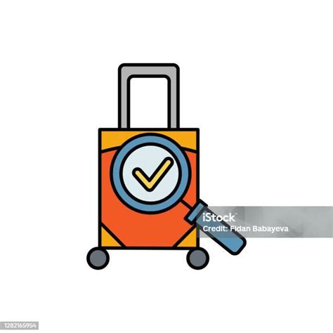수하물 루프 체크 라인 컬러 아이콘 공항 여행 일러스트 아이콘의 요소 서명 기호는 웹 로고 모바일 앱 Ui Ux에 사용할 수 있습니다 0명에 대한 스톡 벡터 아트 및 기타