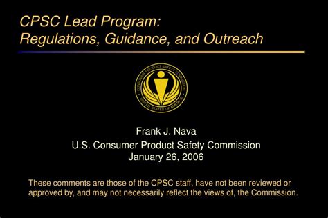 PPT CPSC Lead Program Regulations Guidance And Outreach PowerPoint Presentation ID 1471267