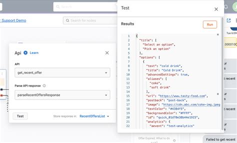 Response After Parsing API Response Is Not Stored In The Selected