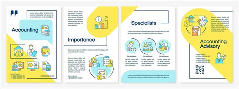 Accounting Blue And Yellow Brochure Template Advisory Service Leaflet Design With Linear Icons