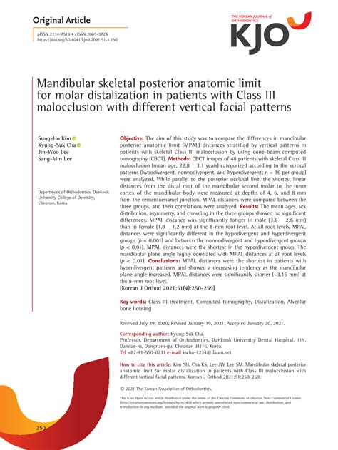 Mandibular Skeletal Posterior Anatomic Limit For Molar Distalization In Patients With Class Iii