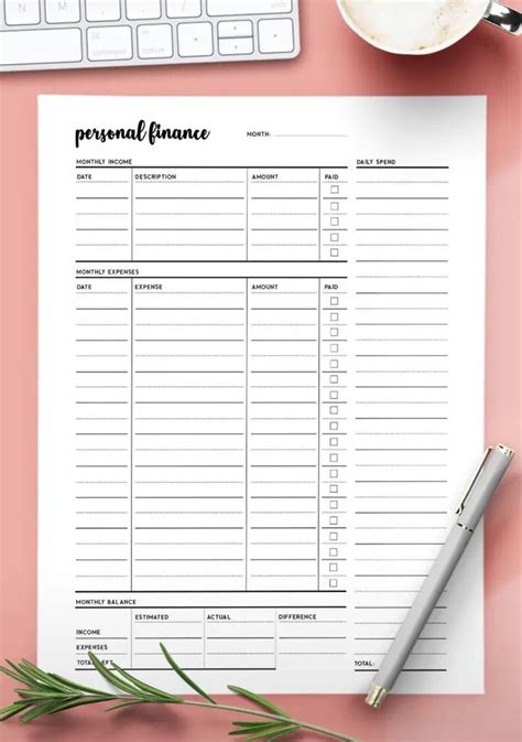 Printable Personal Finance PDF World Of Printables