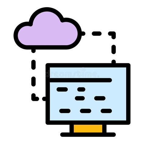 Api Data Cloud Icon Vector Flat Stock Illustration Illustration Of Database Internet 273355347