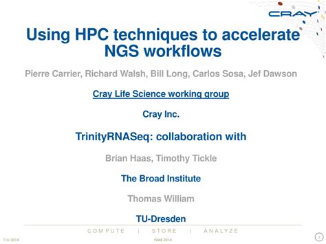 Pdf Using Hpc Techniques To Accelerate Ngs Workflows