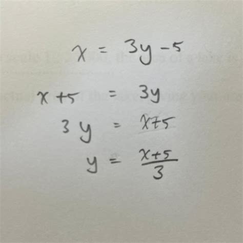 Rearrange X 3y 5 And Make Y The Subject