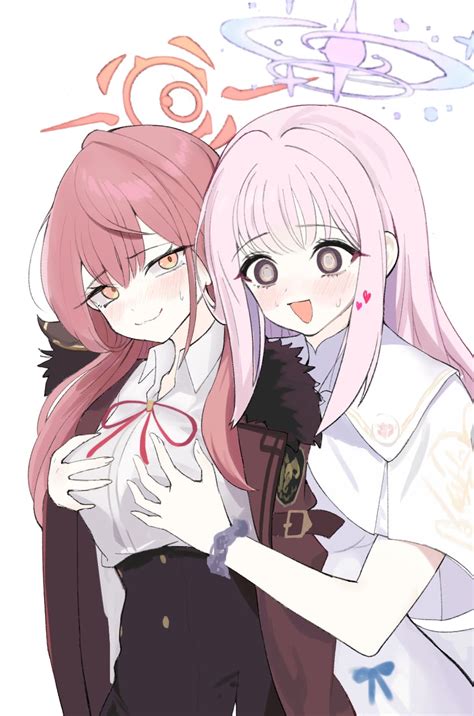 Mika And Aru Blue Archive Drawn By Ran Bearsoymilk Danbooru