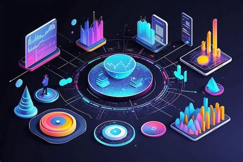 Premium AI Image Business Data Visualization Isometric Big Data