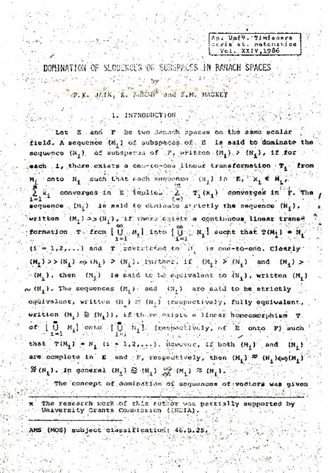 Pdf Domination Of Sequences Of Subspaces In Banach Spaces