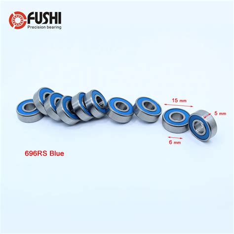 696RS Bearing ABEC 3 (10PCS) 6*15*5 mm Miniature 696 2RS Ball Bearings ...