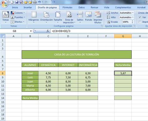 EXCEL EXCEL PRIMER EJERCICIO FÓRMULAS