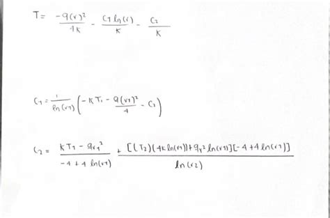 solved t 4k−9 r 2−kc1ln r −kc2 c1 ln r1 1 −kt1−4a v1 2−c2