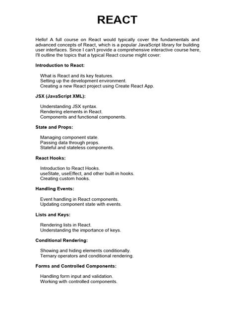 React Main Pdf Component Based Software Engineering Document