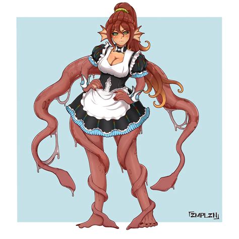 Artstation Commission Sfw Tentacle Maid 1