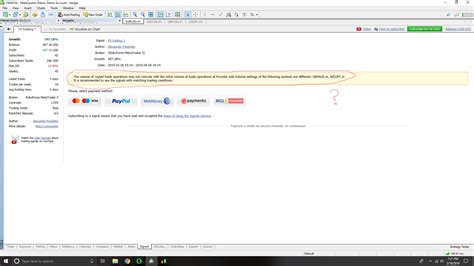 I Can Not Use Mql5 Signal Copying It Says The Volume Of Copied