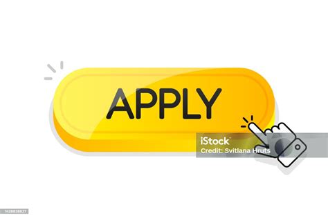 Apply 3d Button Mouse Touched Button Vector Illustration Stock