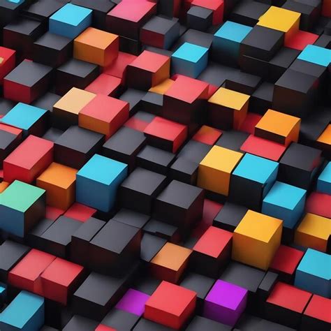 Premium Ai Image 3d Render Abstract Geometric Black Background