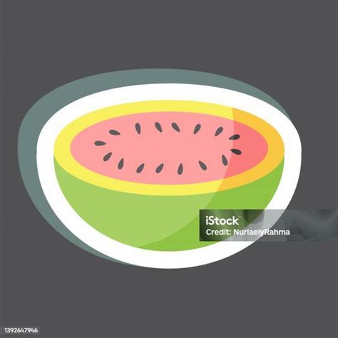 스티커 멜론 과일과 야채 기호에 적합합니다 편집 가능한 간단한 디자인 디자인 템플릿 벡터 간단한 기호 그림 0명에 대한 스톡