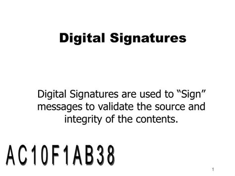 Ppt Digital Signatures Powerpoint Presentation Free Download Id1111129