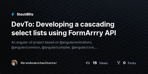 Devto Developing A Cascading Select Lists Using Formarrry Api Stackblitz