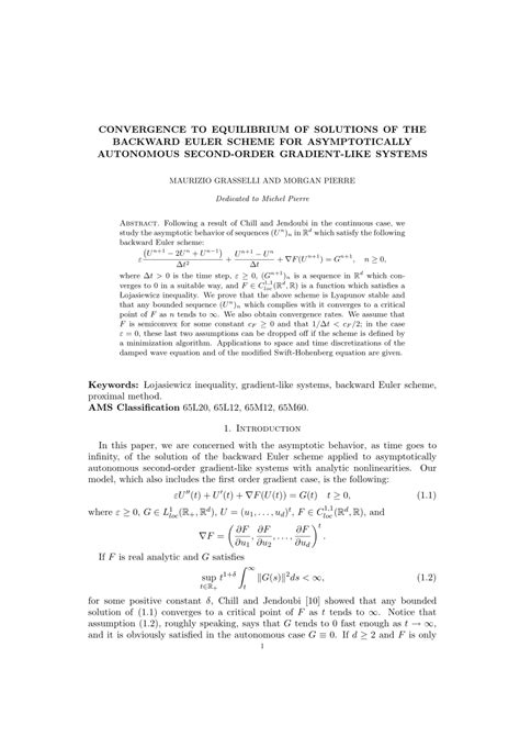 Pdf Convergence To Equilibrium Of Solutions Of The Backward Euler Scheme For Asymptotically