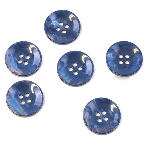 Pearl Finish Button Concave Navy Shine Trimmings And Fabrics