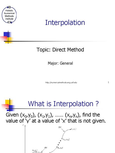 Interpolationv Direct Method Interpolation Quadratic Equation