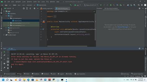 Android Studio Emulator Is Already Running But I Can T See The Emulator On The Windows And Run