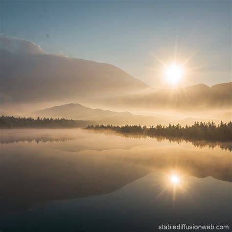 Sunrise Over Mountains Stable Diffusion Online