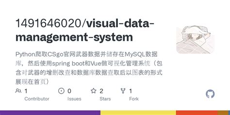 GitHub 1491646020 visual data management system Python爬取CSgo官网武器数据并